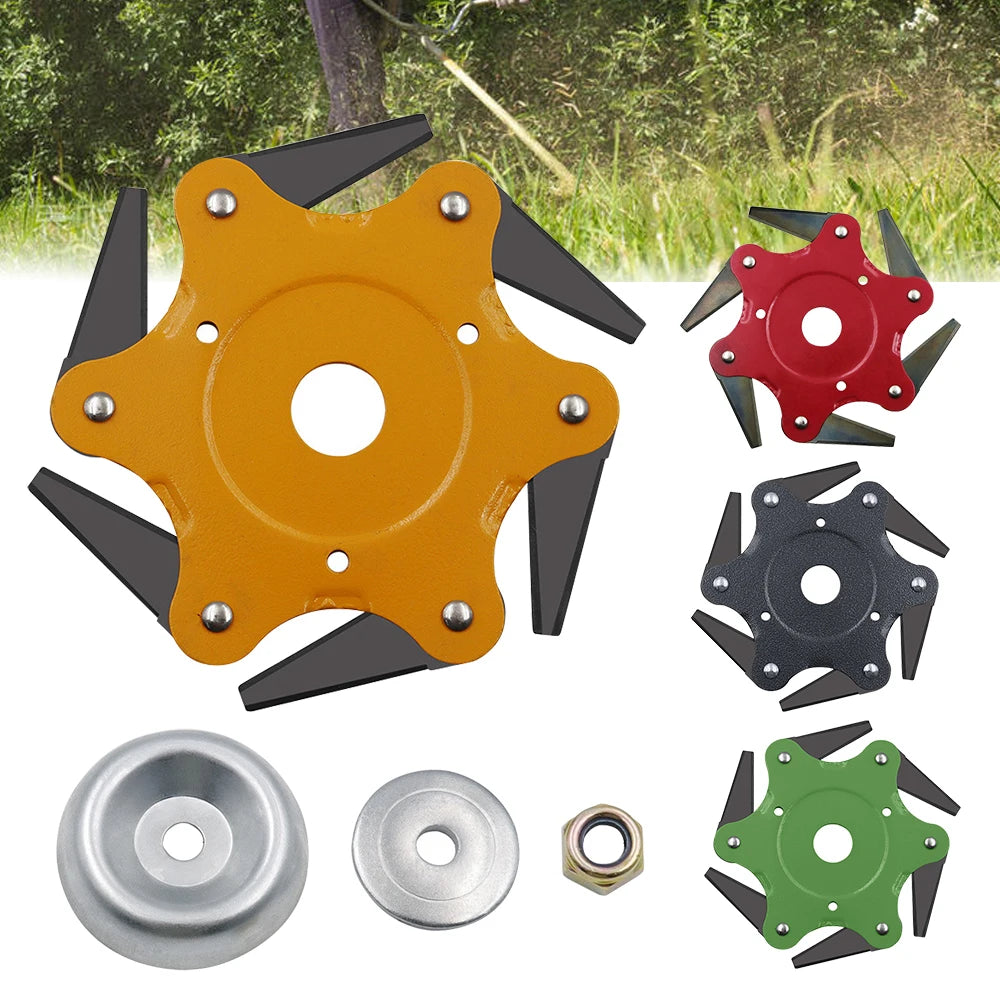 6-Tooth Steel Grass Trimmer Blade | Universal Brush Cutter – Green ...